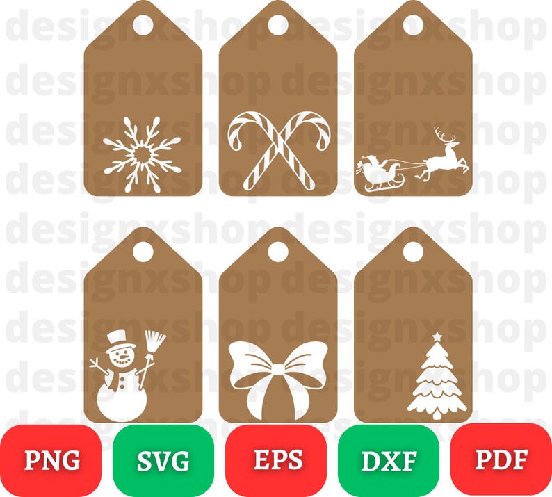 Christmas Gift Tags SVG Bundle – Laser Cut Files, Gift Tag SVG, Label ...