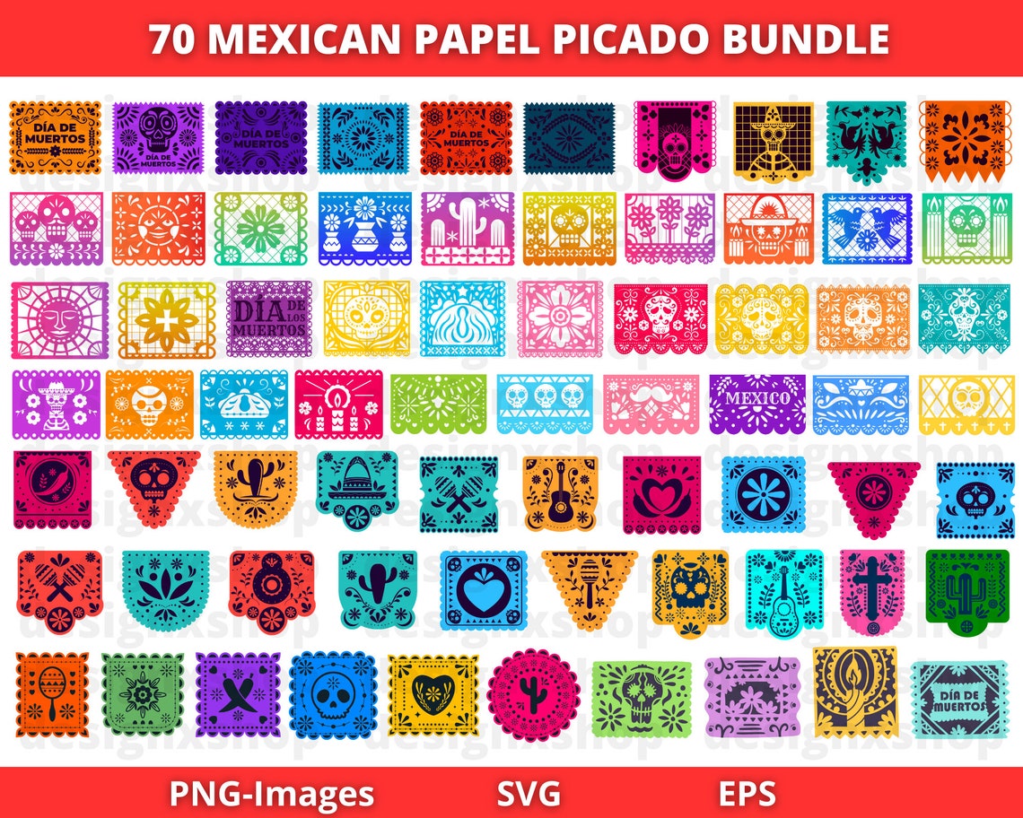 Mexican Papel Picado Svg | Papel Picado Png | Mexican Clipart | Cinco ...