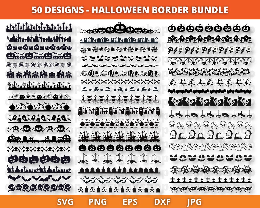 Halloween Borders SVG, Spooky Spiderweb Border, Halloween Divider Svg ...