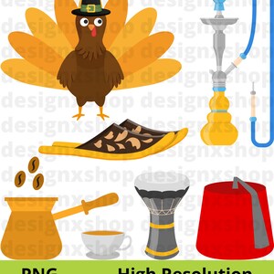 Turkey Clipart, Travel Clipart, Thanksgiving Clipart, Autumn Clipart ...