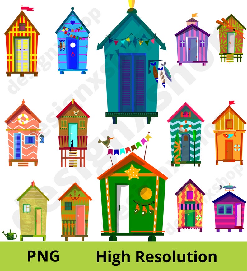 Summer Beach Clipart Summer Clipart Tropical Fun Clipart - Etsy