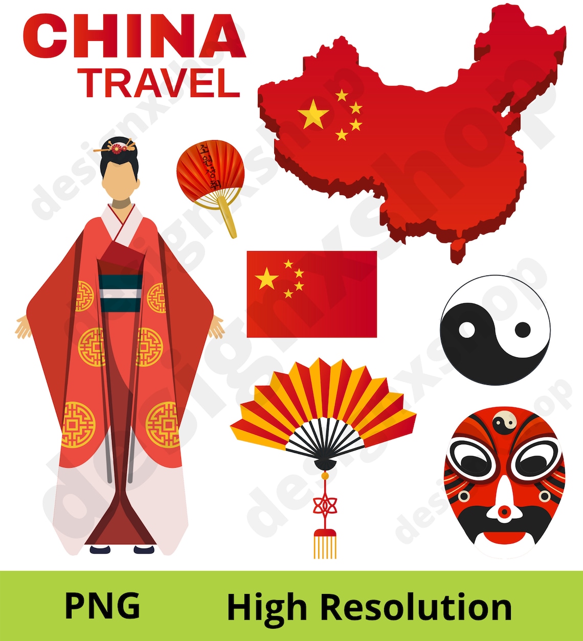 China Clipart Chinese Clipart Asian Clipart China Culture - Etsy