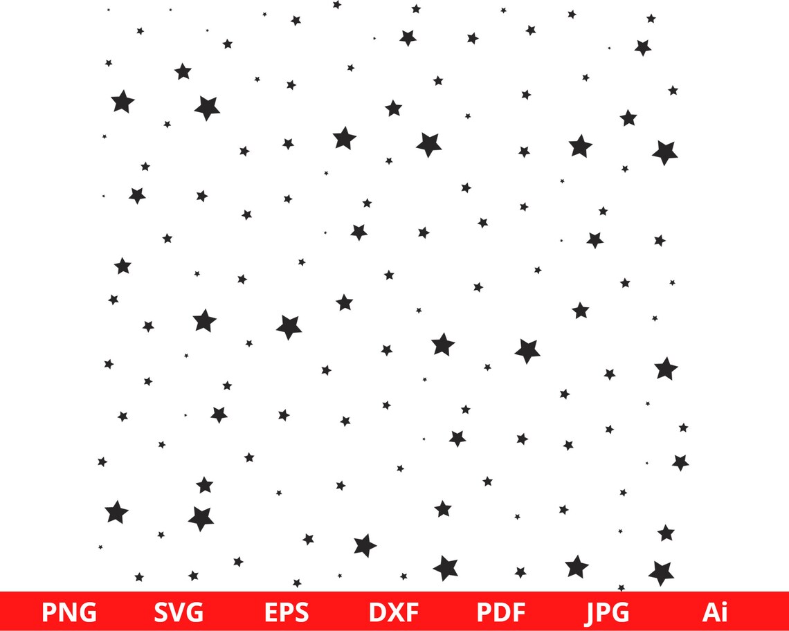 Star Pattern SVG: Sparkle Stars Template, Cricut Cut Files (digital ...