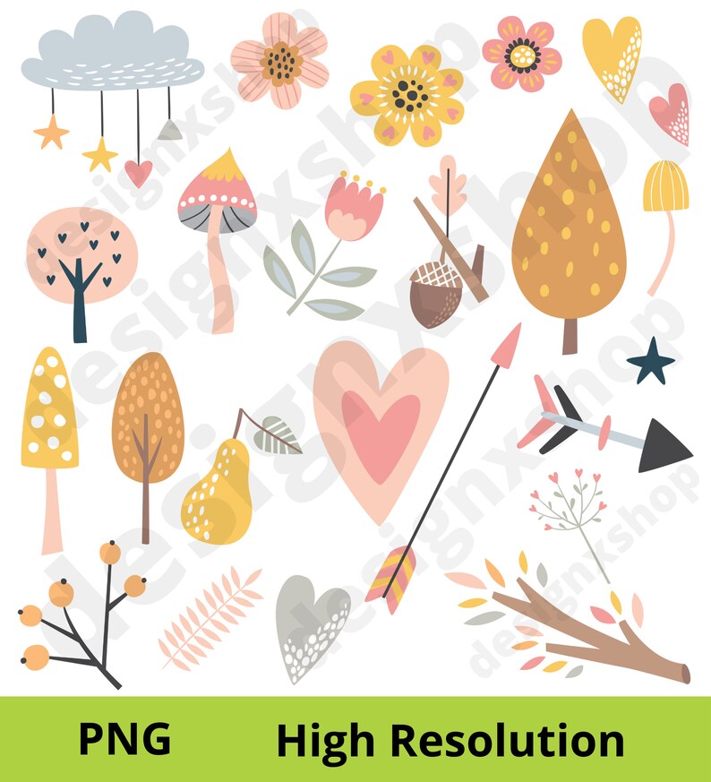 Tribal Animals Clipart Animal Clipart Cute Forest Animals - Etsy UK