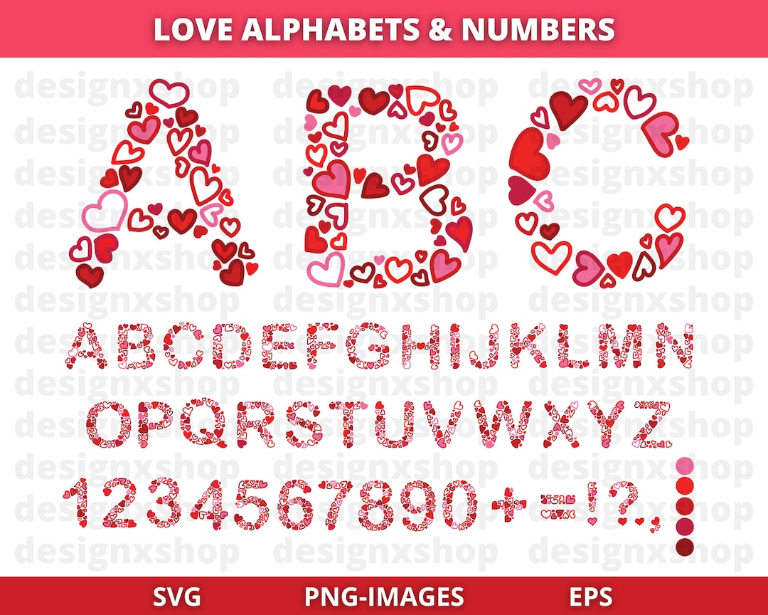 Valentine's Day Alphabet PNG, Valentine's Day Letters, Letters and ...