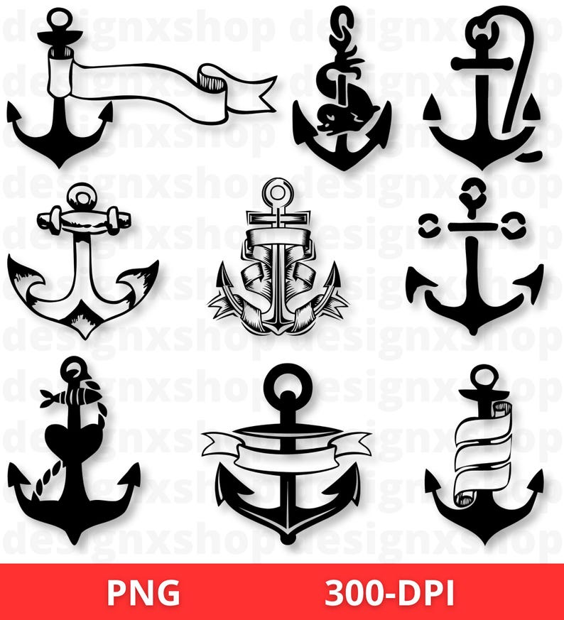 Anchor SVG Bundle: 70 Nautical Designs (digital Download) - Etsy