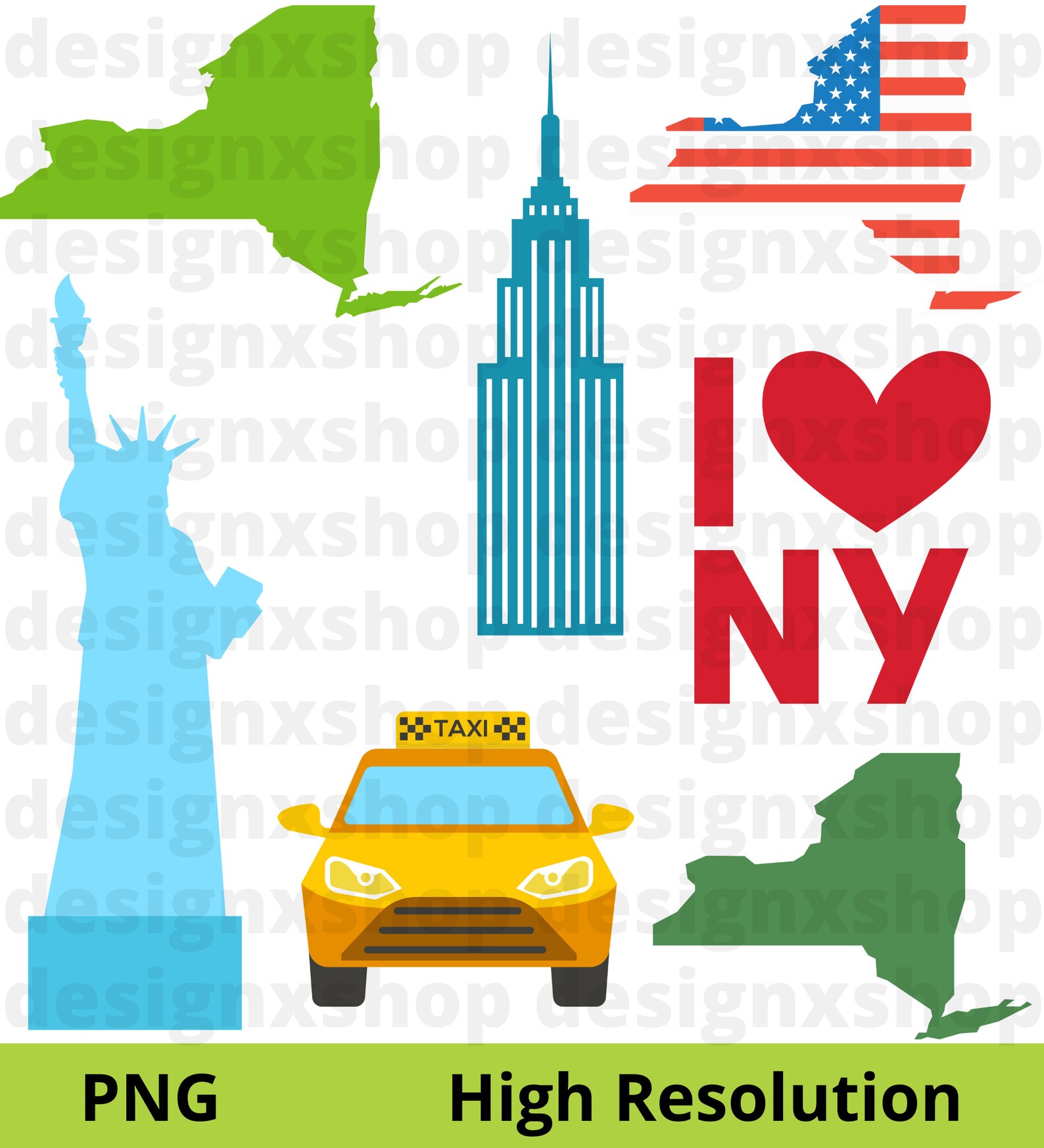 New York Clipart, USA Clipart, America Clipart, NYC Clipart, Manhattan ...
