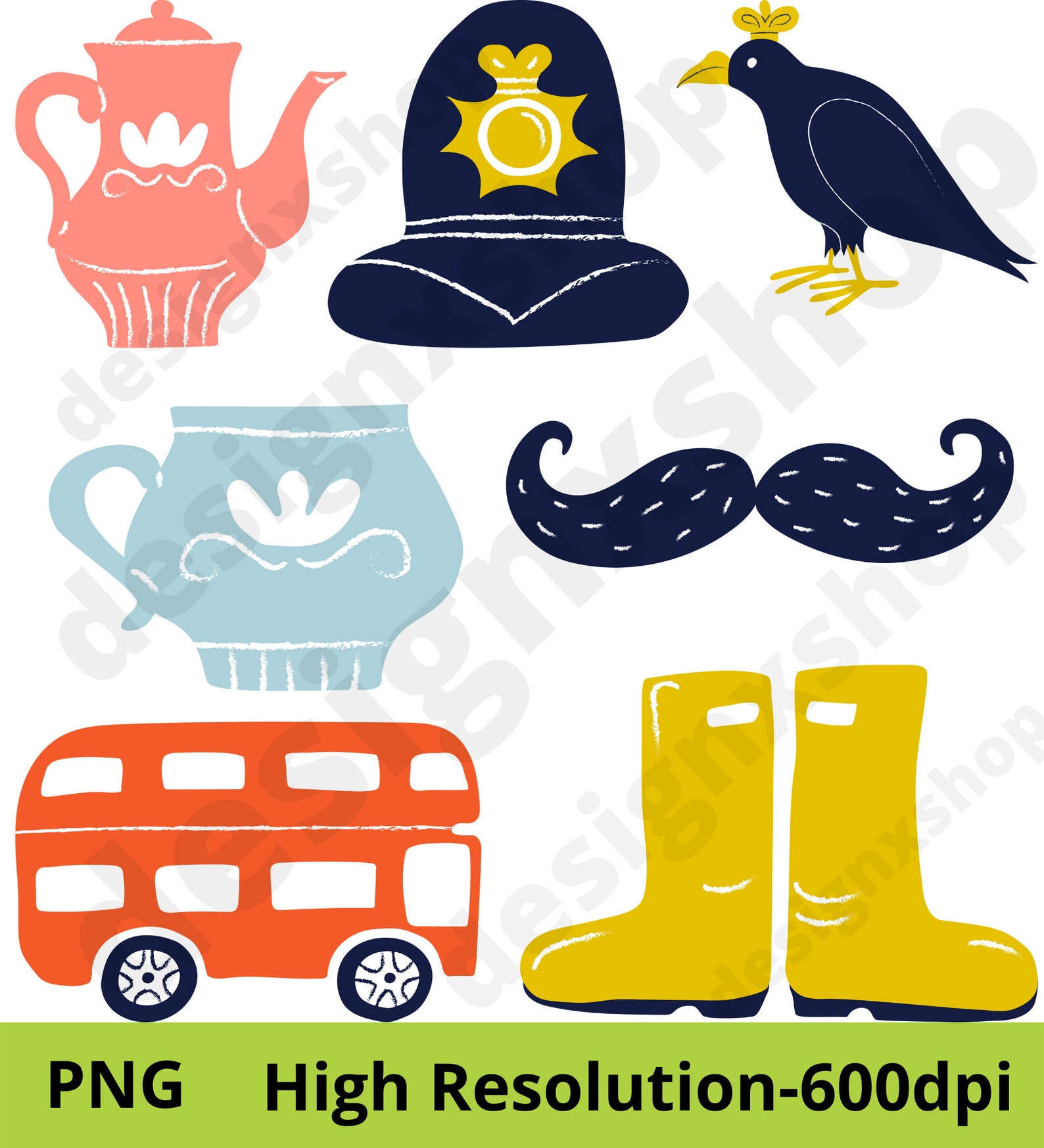 London Clipart England Clipart British Clipart Hand Draw - Etsy