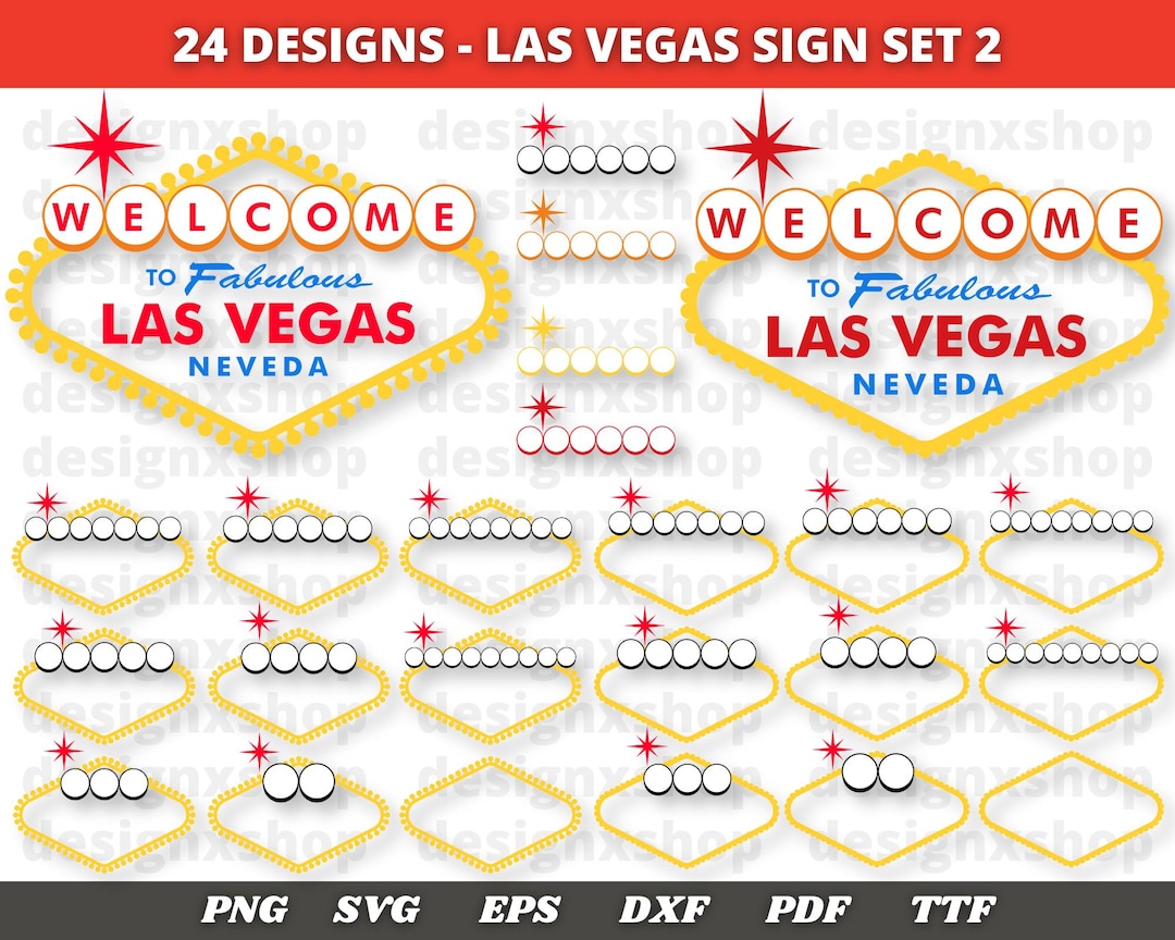 Las Vegas Sign Blank, Cutting Files Svg, Las Vegas Svg, Welcome Sign ...