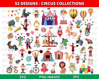 Circus Clipart, Circus Printable , Circus PNG and SVG, Carnival Clip ...