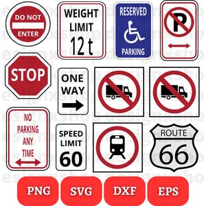 Traffic Signs Clipart, Road Sign Clipart, Street Signs, Stop, Speed ...