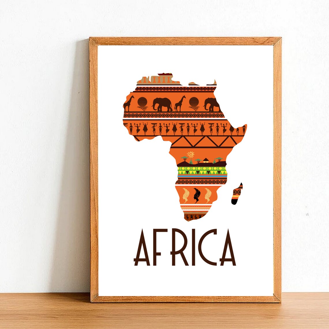 Print of Africa Map Printable Wall Map Africa Modern African - Etsy