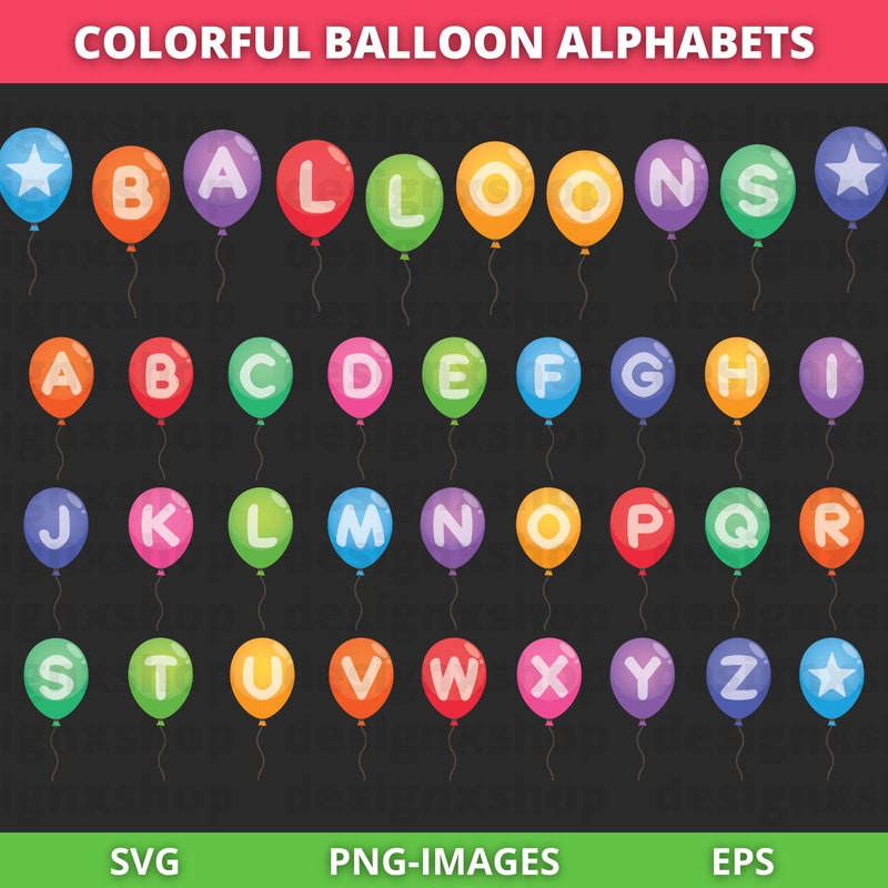 Alphabet Balloons - Etsy