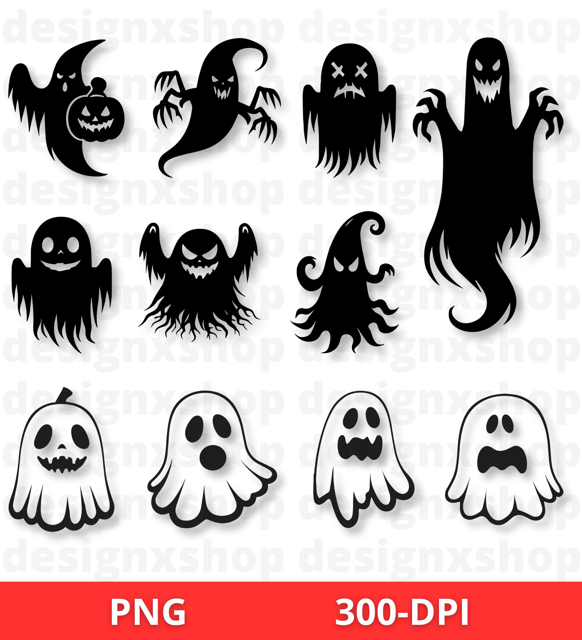 Ghost SVG Bundle, Ghost PNG Bundle, Ghost Clipart, Ghost SVG Cut Files ...