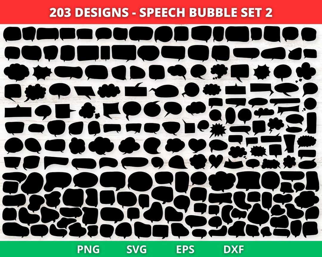 Speech Bubble SVG Bundle, Speech Bubble Outline SVG, Bubble Frame SVG ...