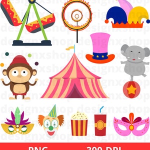 Circus SVG Bundle, Circus Clipart, Carnival Clipart, Circus Printable ...