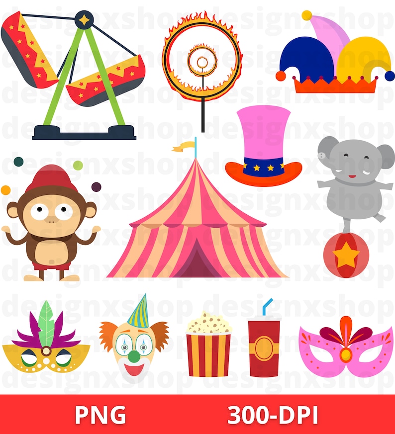 Circus SVG Bundle, Circus Clipart, Carnival Clipart, Circus Printable ...