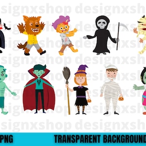 Halloween Kids Costume Clipart | Halloween Character Svg Bundle ...