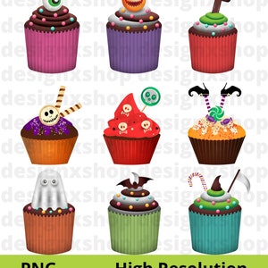 Halloween Candy Clipart Bundle | Spooky Cupcakes, Lollipops, Sweets ...