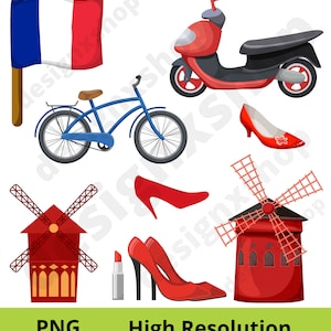 PARIS Clipart, France Clipart, Travel Clipart, Europe Clipart, Romantic ...
