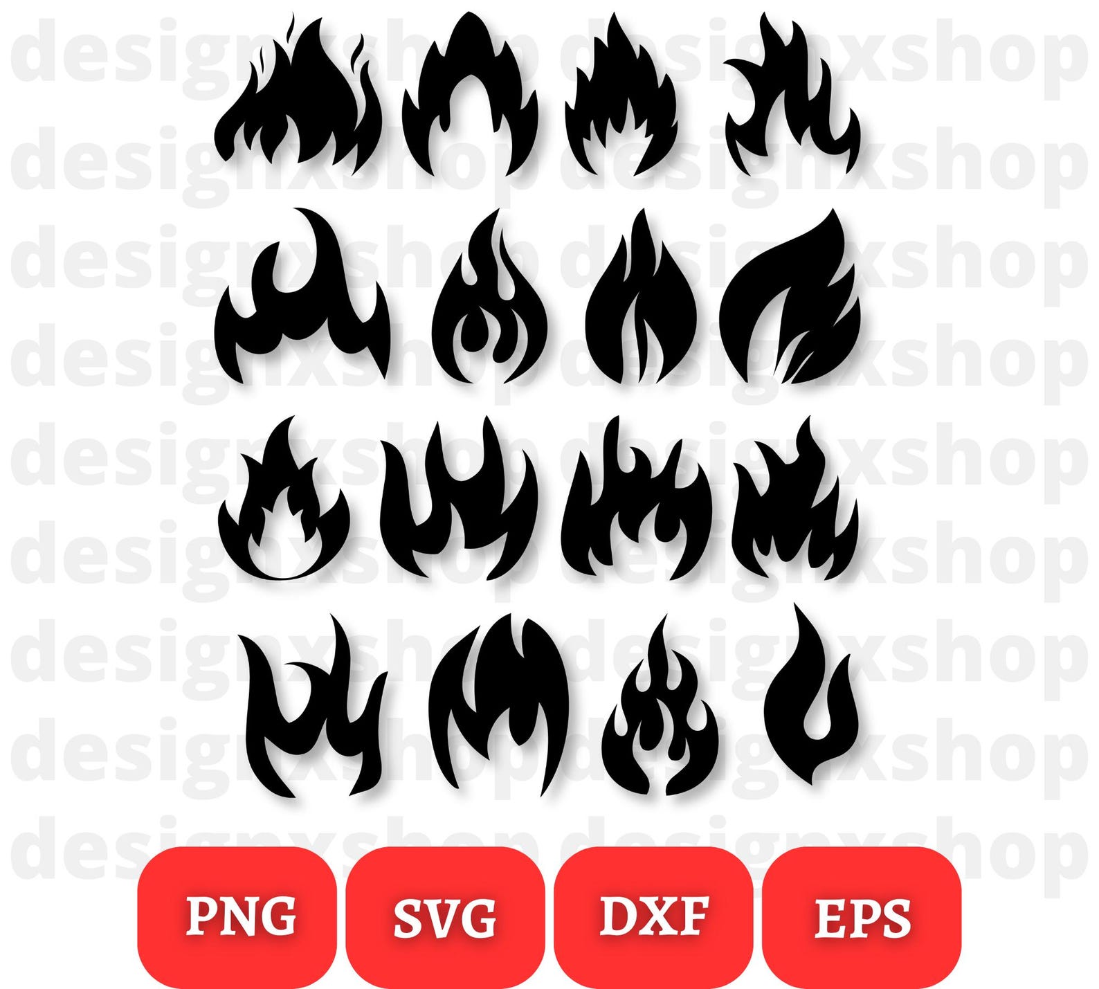 Fire Flame SVG Clipart Bundle: 131 Designs (digital Download) - Etsy