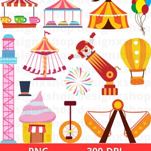 Circus SVG Bundle, Circus Clipart, Carnival Clipart, Circus Printable ...