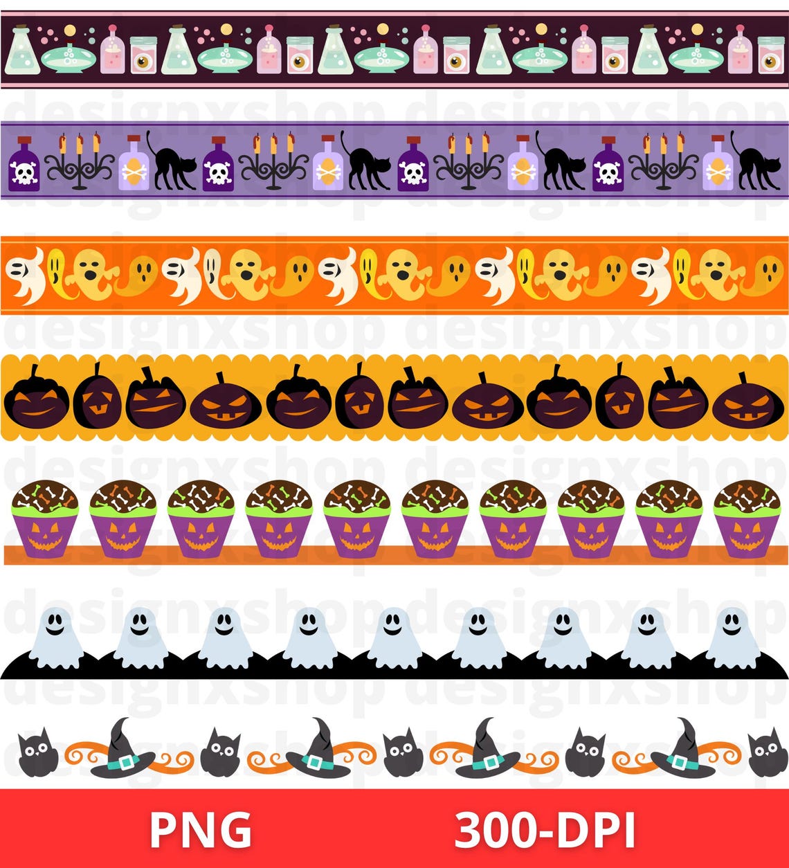 Halloween Borders Clipart, Halloween Borders SVG, Halloween Digital ...