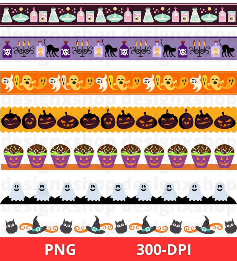 Halloween Borders Clipart, Halloween Borders SVG, Halloween Digital ...