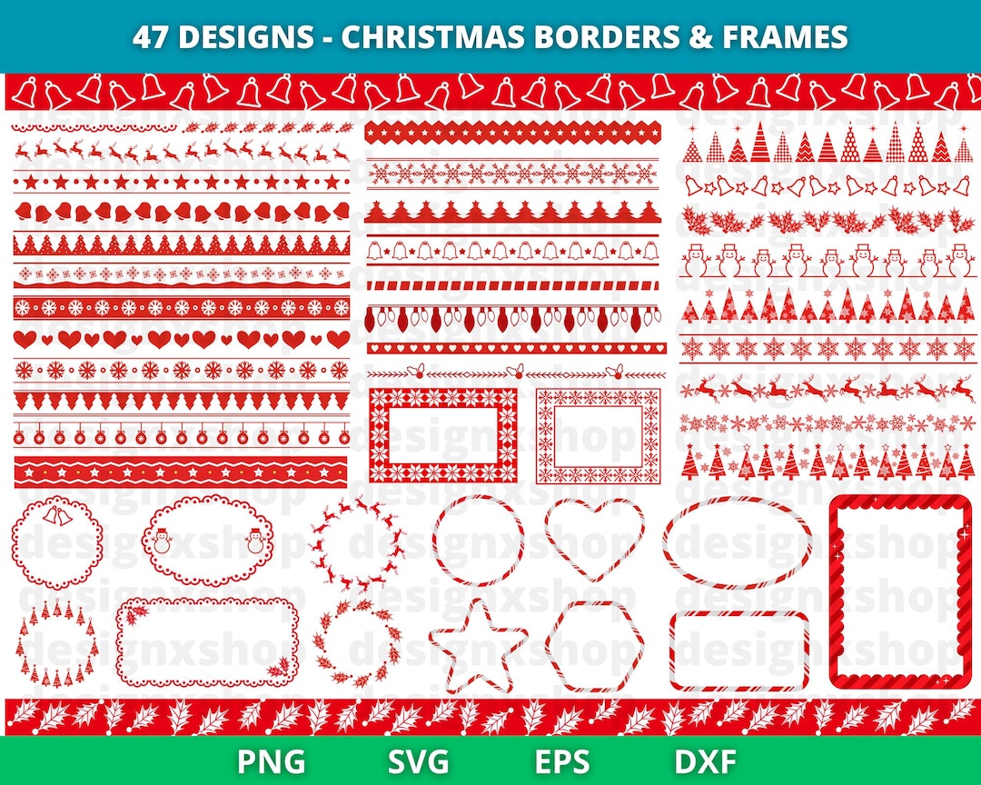 Christmas Frames SVG, Christmas Border SVG, Winter Border Svg ...
