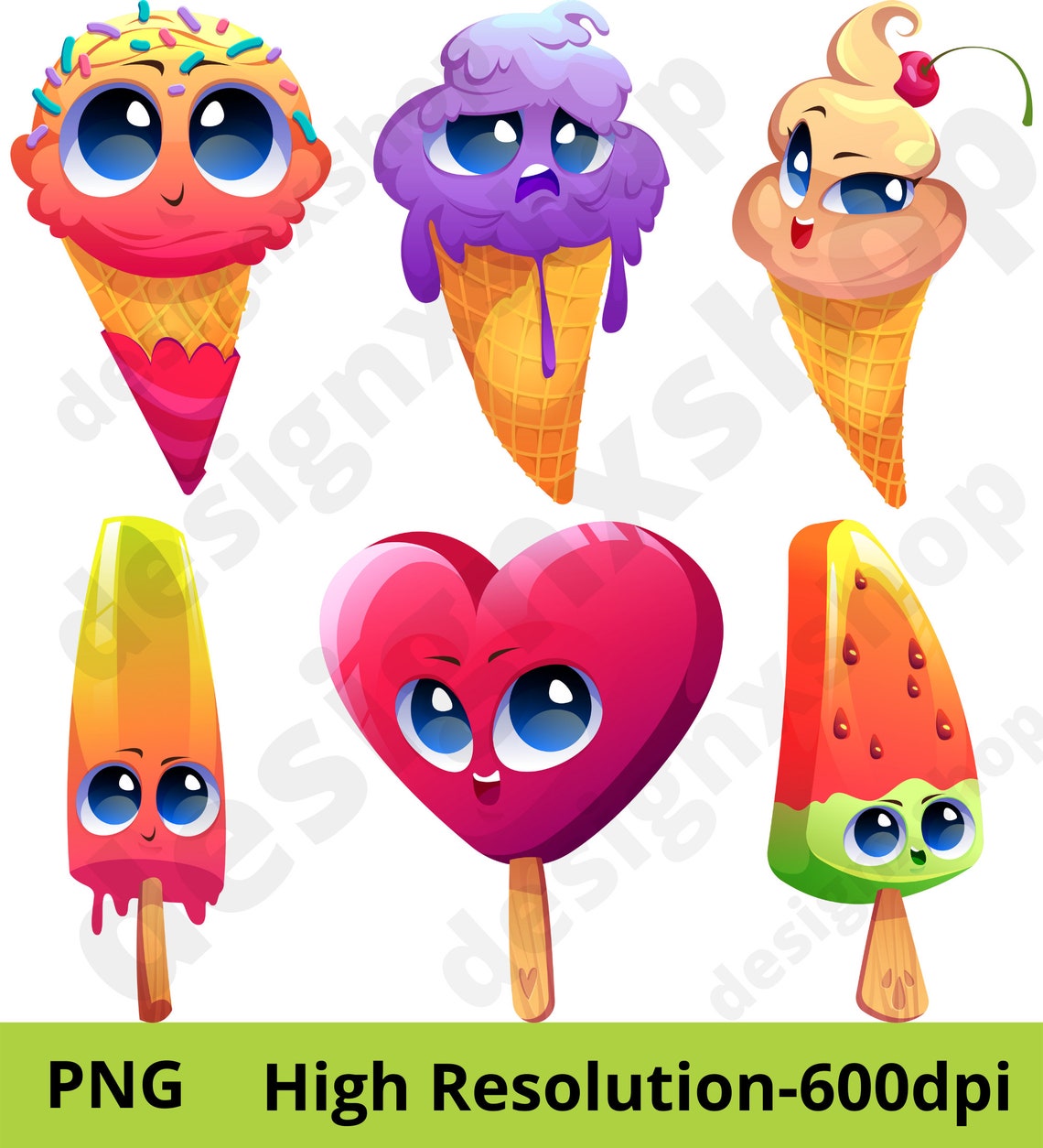 Ice Cream Clipart Popsicle Clipart Summer Clipart Desert - Etsy