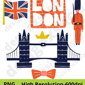 London Clipart, England Clipart, British Clipart, Hand Draw London ...