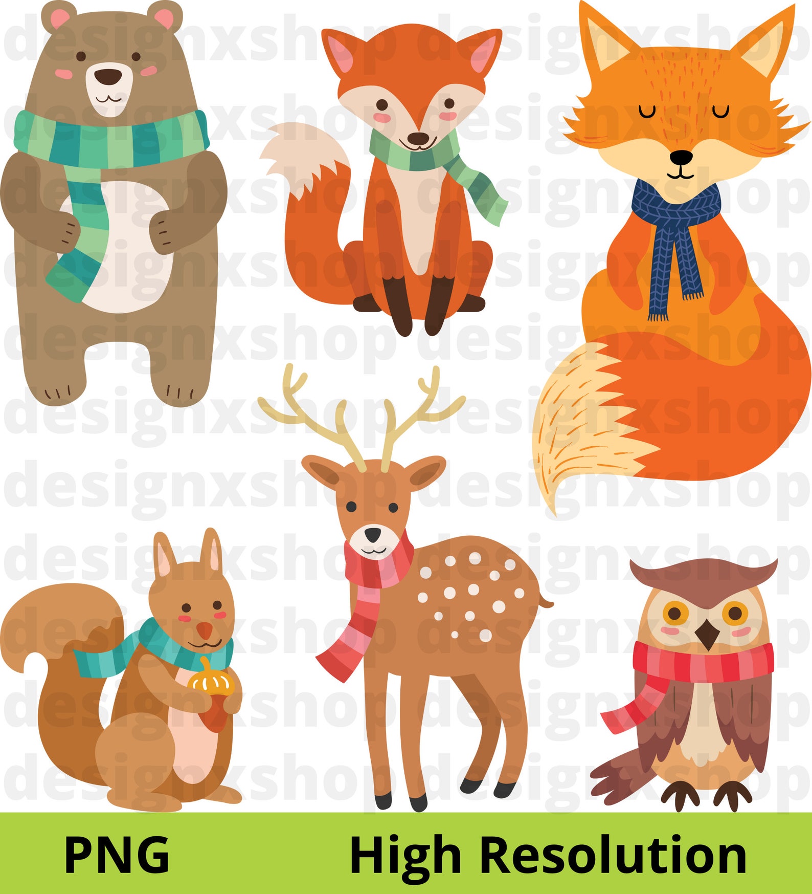 Autumn Clipart Fall Clipart Autumn Animals Clipart Fall - Etsy