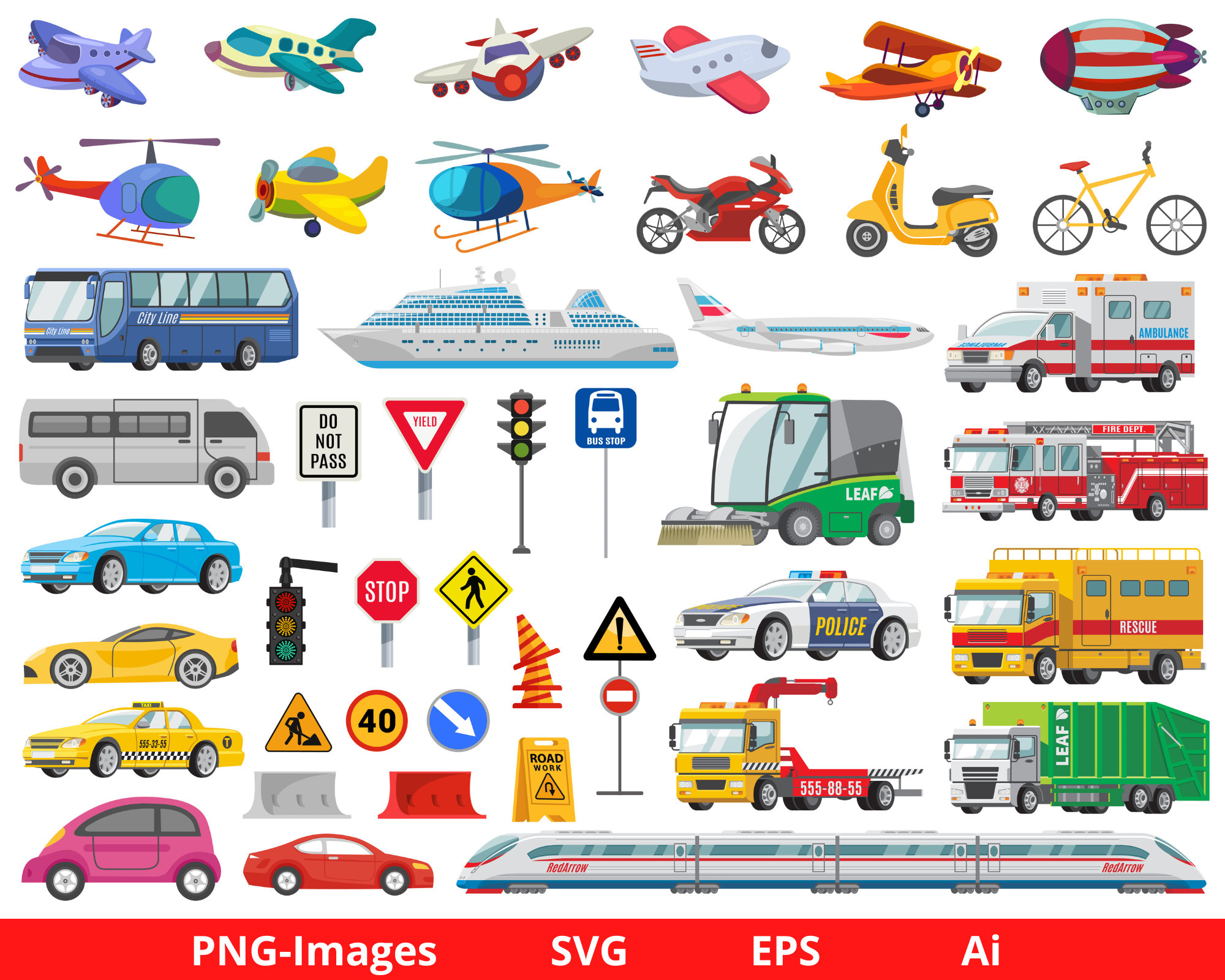 Transportation Clipart Vehicles Clipart Transport Clipart - Etsy UK