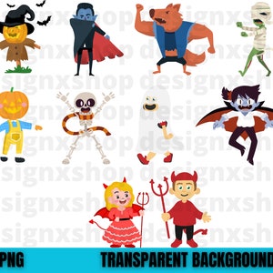 Halloween Kids Costume Clipart | Halloween Character Svg Bundle ...