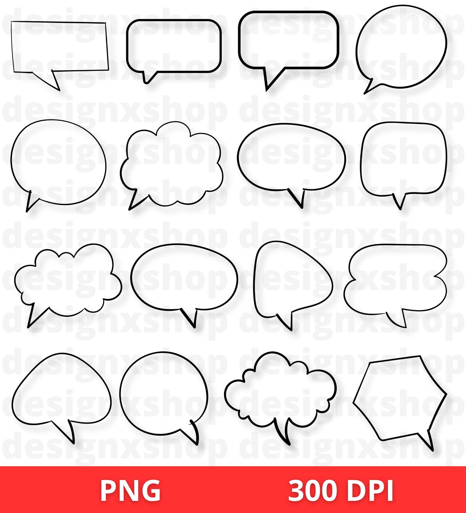 Speech Bubble SVG Bundle, Speech Bubble Outline SVG, Bubble Frame SVG ...