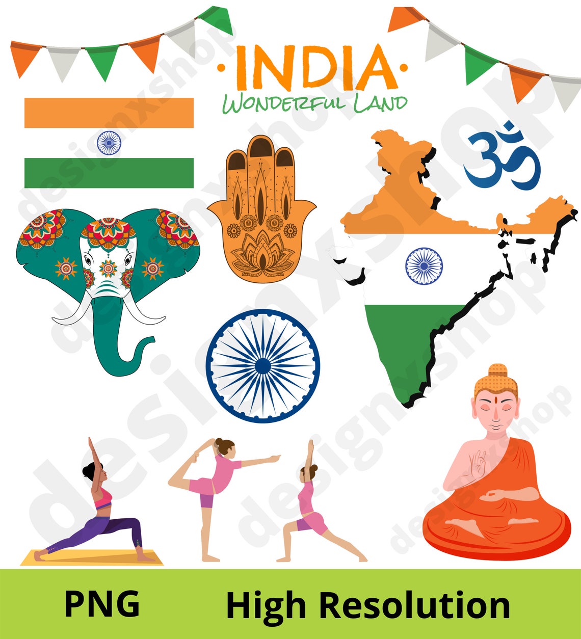 India Clipart India Culture Clipart Country Clipart Travel | Etsy
