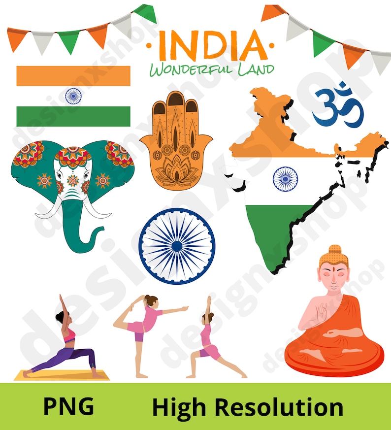 India Clipart India Culture Clipart Country Clipart Travel | Etsy