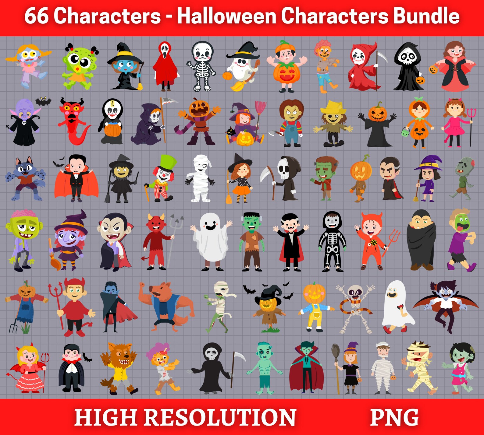 Halloween Kids Costume Clipart | Halloween Character Svg Bundle ...