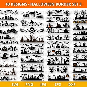 Halloween Borders SVG, Spooky Spiderweb Border, Halloween Divider Svg ...