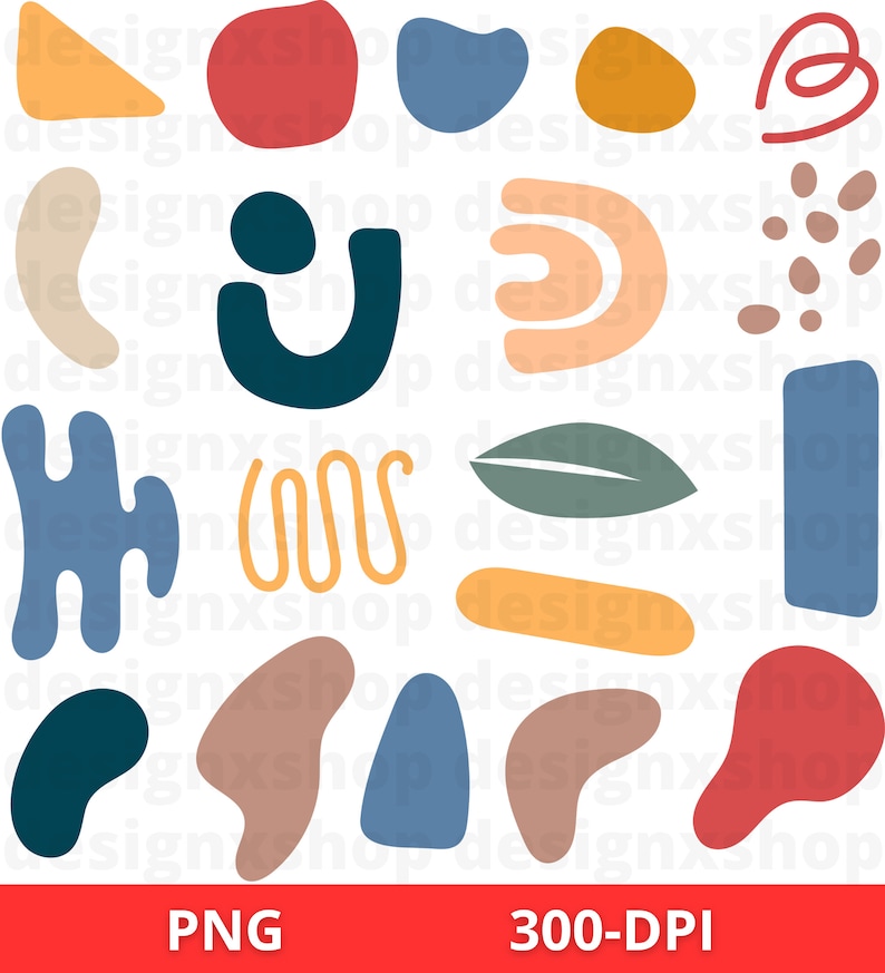 Abstract Shapes Clipart Bundle, Abstract Shapes SVG Bundle, Conceptual ...