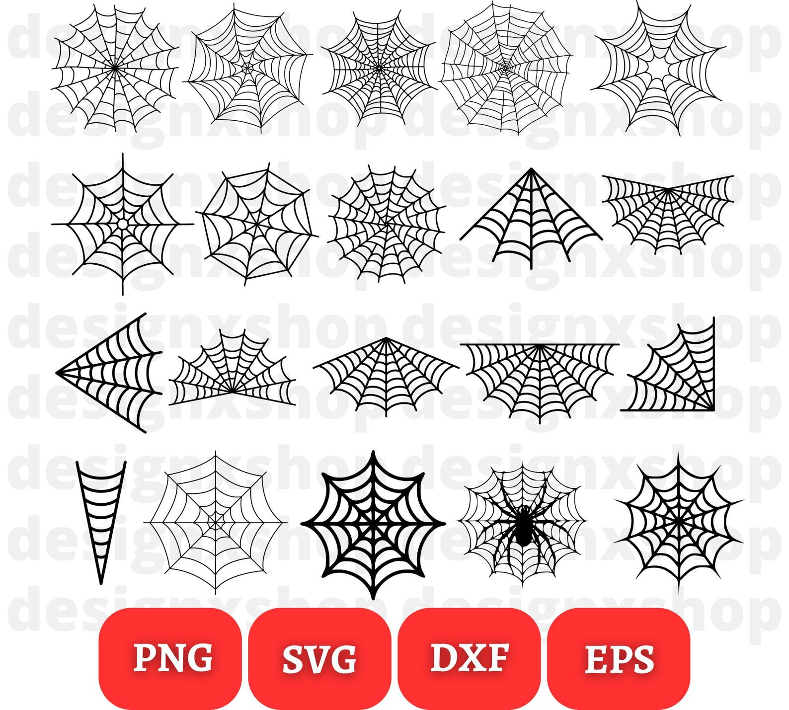 Spider Web SVG Bundle: Halloween Clipart, Cricut Cut Files (digital ...