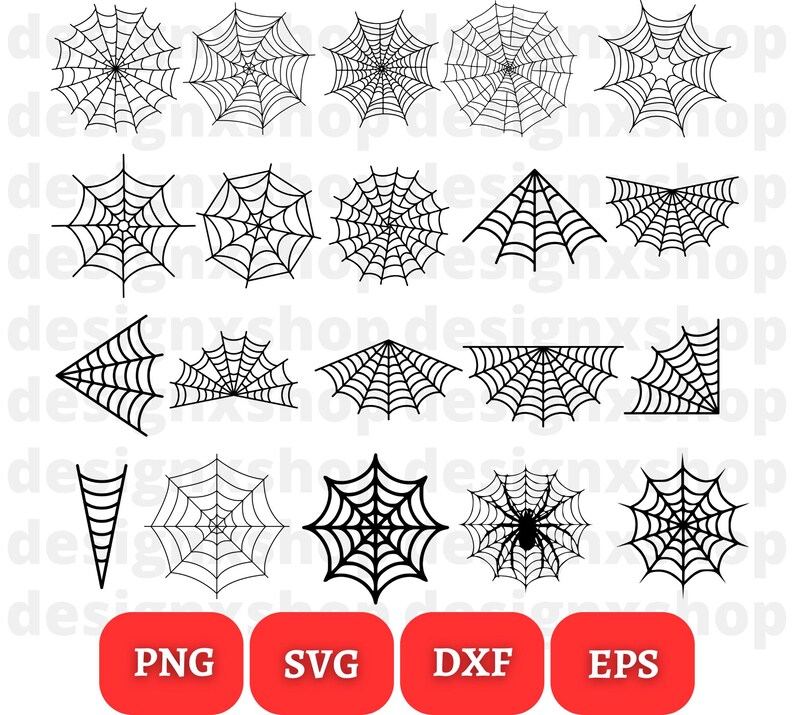 Spider Web SVG Bundle: Halloween Clipart, Cricut Cut Files (digital ...
