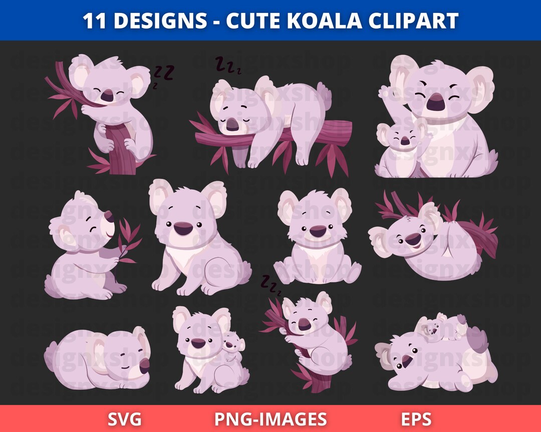 Cute Koala Clipart, Koala Bear Clipart, KOALA Clipart, Animals Clipart ...