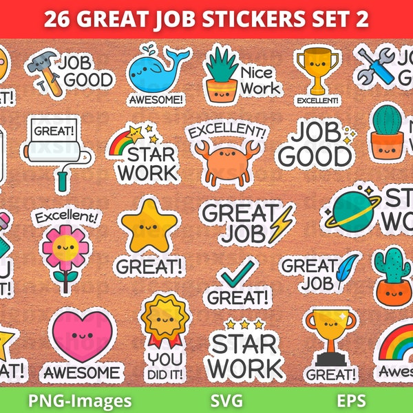 Good Job Stickers - Etsy