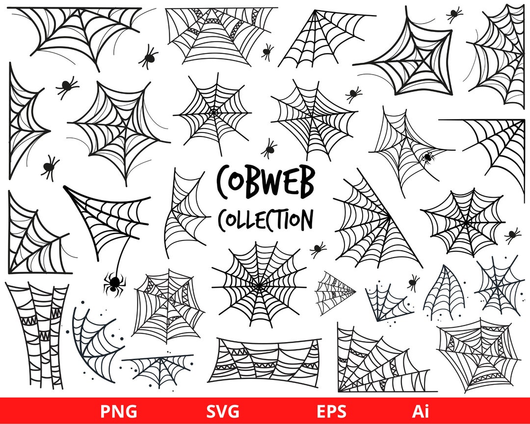 Halloween Cobweb Clipart, Spider Web SVG Bundle, Cobweb Svg, Halloween ...
