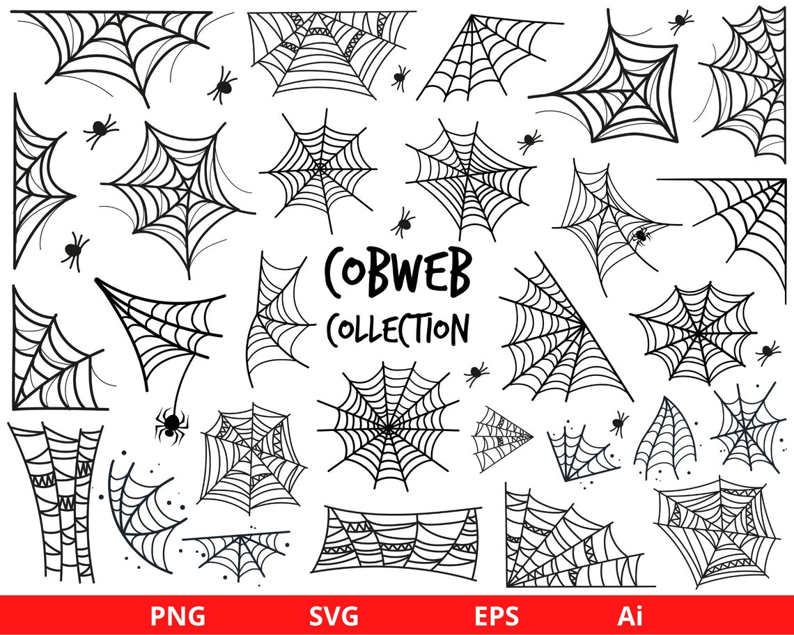 Halloween Cobweb Clipart Spider Web SVG Bundle Cobweb Svg - Etsy