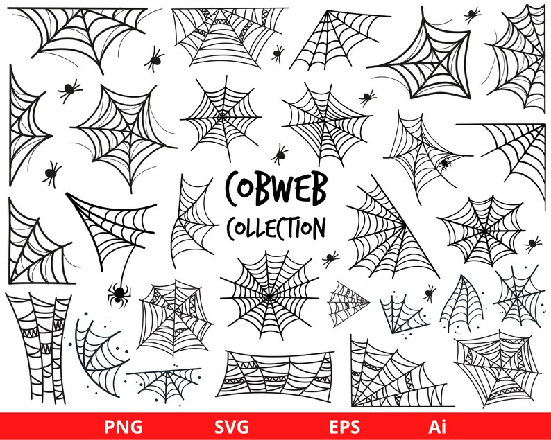 Halloween Cobweb Clipart Spider Web SVG Bundle Cobweb Svg - Etsy