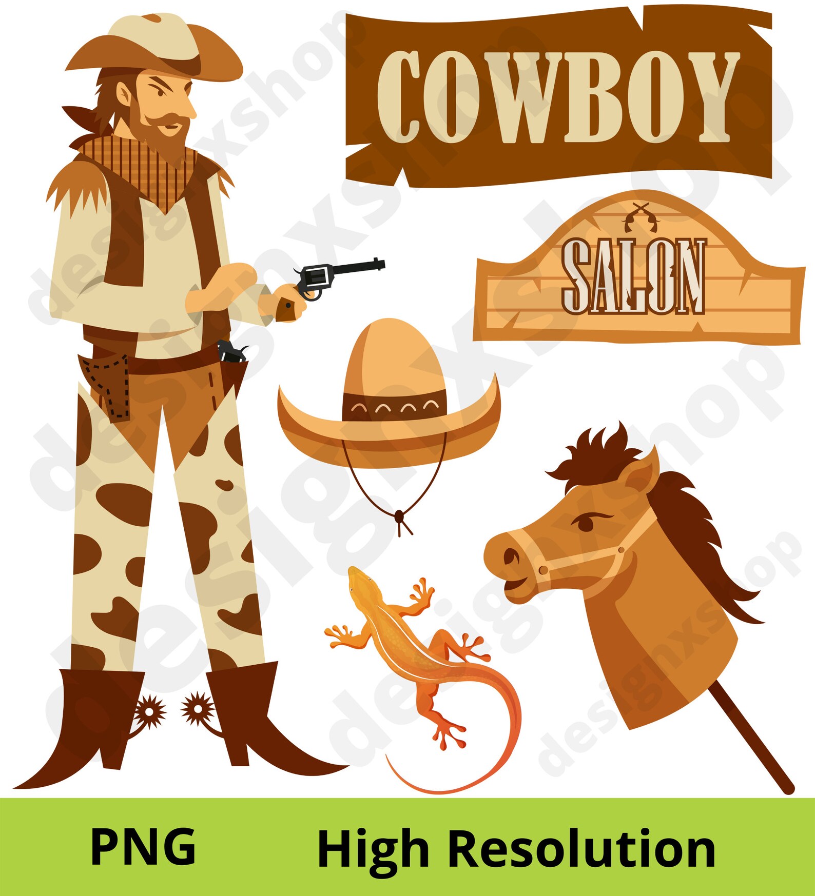 Wild West Cowboy Clipart Cowboy Clipart Wild West Clipart | Etsy