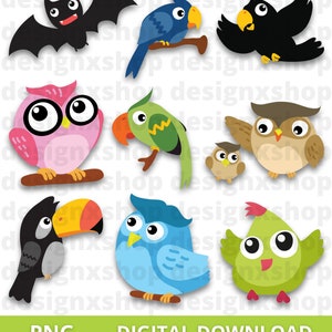 Cute Birds Svg Bundle, Cute Funny Birds Clipart, Birds Svg, Spring ...