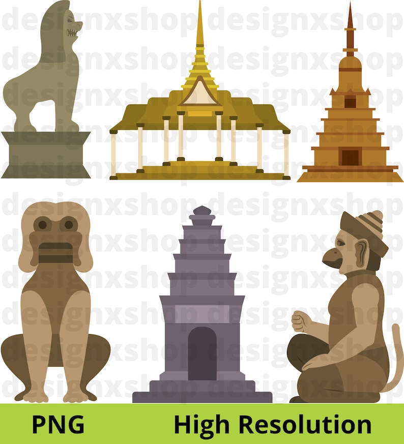 Cambodia Clipart Thailand Clipart Southeast Asia Thai - Etsy